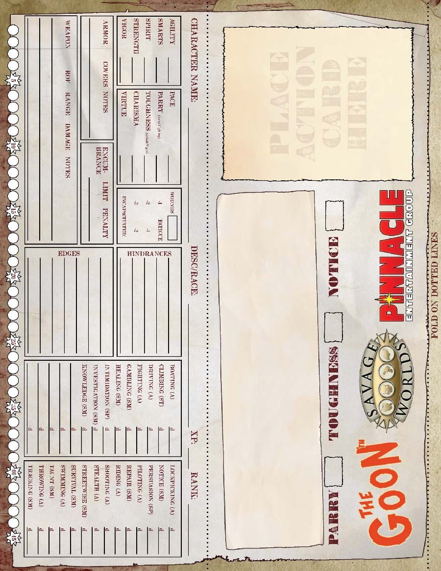 Character Sheets | Pinnacle Entertainment Group