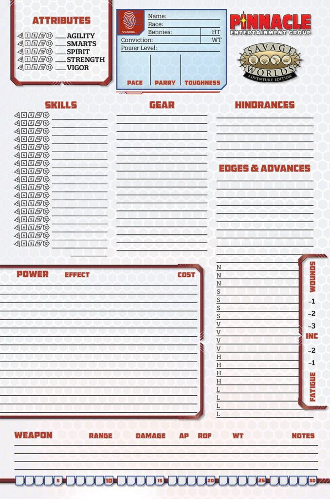 Character Sheets | Pinnacle Entertainment Group